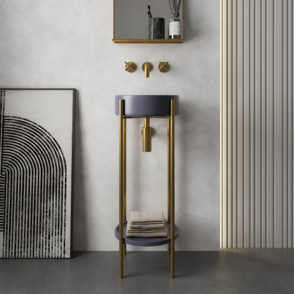 Mini Miami Sink Freestanding Console for Small Round Concrete Vessel ...