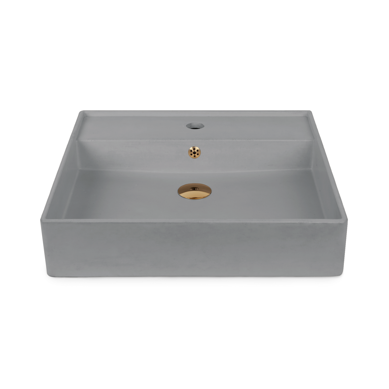 Monterey Large Rectangle Concrete Vessel Sink. 1 Hole Vessel Mount Sink ...